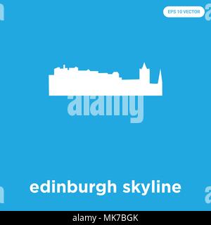 Edinburgh, Scotland Vector Line Icon with Red Ribbon Isolated on Stock ...