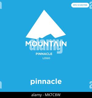 pinnacle icon isolated on white background with gray frame, sign and ...