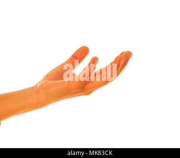 hand to catch isolated white Stock Photo - Alamy