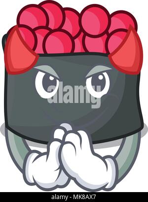 Devil sushi salmon mascot cartoon vector illustration Stock Vector ...