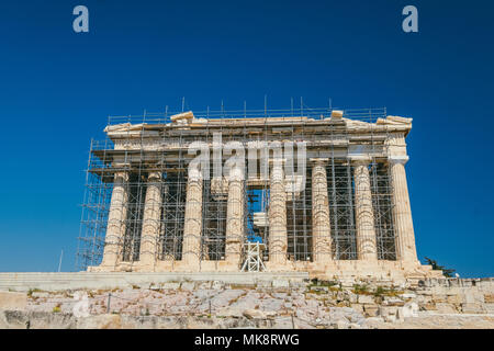 Parthenon temple in Restoration Project . Acropolis in Athens, Greece Stock Photo - Alamy