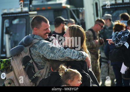 Airmen from the returning 128th Air Control Squadron reunite with ...