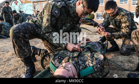 Soldiers assigned to 5th Republic of Korea Army Infantry Division ...