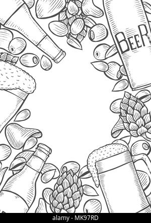 Beer chalk icon. Oktoberfest alcoholic drink. Bar, pub, restaurant ...