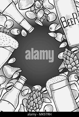 Beer chalk icon. Oktoberfest alcoholic drink. Bar, pub, restaurant ...