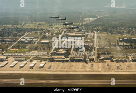 OVER LAUGHLIN AIR FORCE BASE, Texas -- A T-6 Texan pilot flies in ...