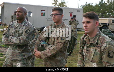 U.S. Army Master Sgt. Endesha Johnson, Sgt. Paul Sale, and Spc. Christopher Brecht, with 55th ...