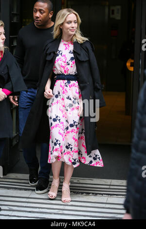 LONDON - APR 06, 2018: Emily Blunt seen at the BBC Wogan House Studios ...