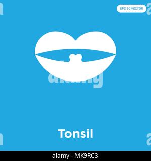 Tonsillitis icon flat vector. Mouth tonsil. Bacterial anatomy Stock ...