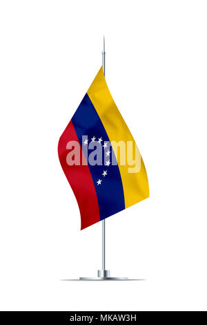 Venezuela flag on pole. Metal flagpole. National flag of Venezuela ...
