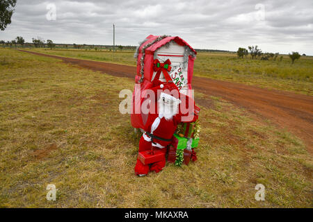 mailbox in the australian outback in queensland decorated for christmas ...