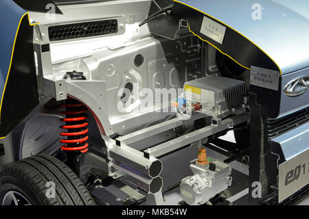 Cutaway Chery eQ1 electric two-seater car, one of Chery's New Energy ...