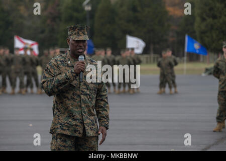 U.S. Marine Corps Col. Ahmed T. Williamson, incoming commanding officer ...