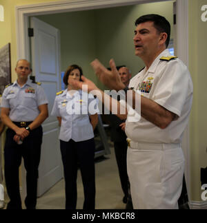 Navy admiral gives speech during Memorial Day ceremony by EUCOM Stock ...