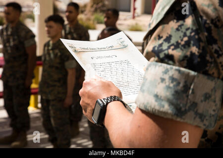 Newly promoted U.S. Marine Corps corporals assigned to Marine Corps Air ...