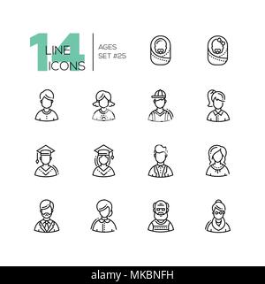 Man ages icons. Vector of people generations, life stage icons like ...