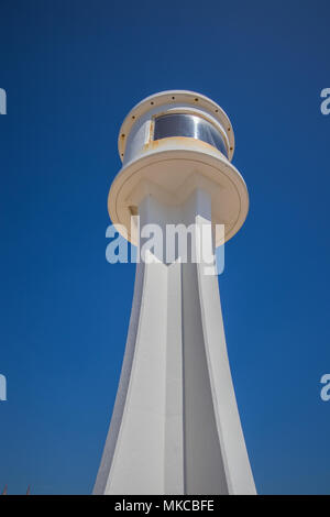 The lighthouse at Littlehampton seafront on a clear sunny Spring day ...