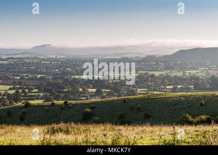 the Blackmore Vale at dawn, from Okeford Hill, Dorset, England Stock ...