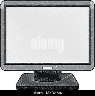 Computer screen technology scribble Stock Vector Image & Art - Alamy