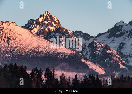 High Tatras in the morning in sunny weather. Slovakia, Europe Stock ...