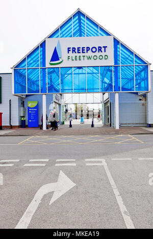 The entrance to the Fleetwood Freeport outlet shopping centre in ...
