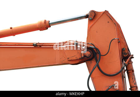 Old Generic Excavator Dipper And Boom Plus Bucket Ram Vertical Closeup ...