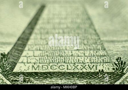 the pyramid on the back of the American one dollar bill Stock Photo - Alamy