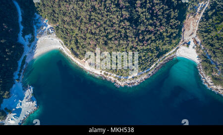 Aerial view of Porto Vathy Marble Beach in Thassos Island, Greece Stock ...