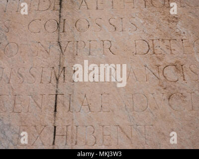 tables of Latin inscriptions carved in marble, ancient Rome Italy Stock ...