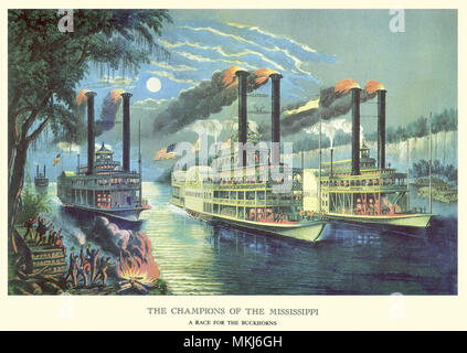 Steamboats on the Mississippi River Stock Photo - Alamy