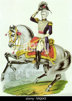 General Andrew Jackson. The Hero of New Orleans. 1815. Copy of lithograph by James Baillie ...