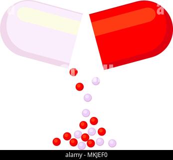 Open capsule pill icon, cartoon style Stock Vector Image & Art - Alamy