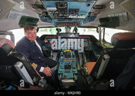 Leipzig, Germany, the cockpit of an Antonov An-225 Mrija Stock Photo ...