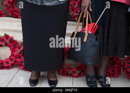 London UK 8th May 2018 Jak Beula founder of Nubian Jak lay a poppy ...