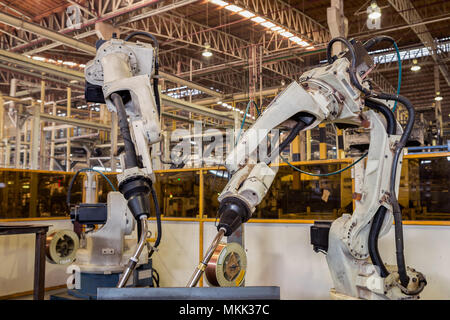 Robots are test run new program Stock Photo - Alamy