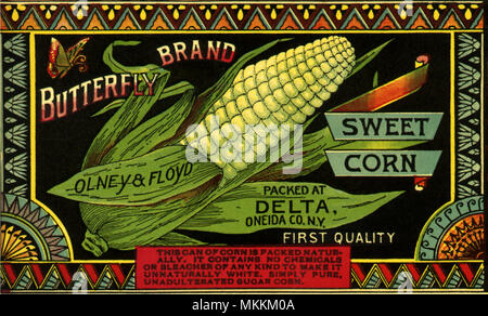 Sweet Corn Label Stock Photo - Alamy