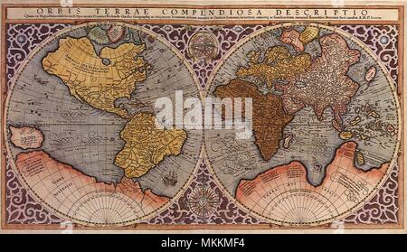 Old World Map 1595 Stock Photo - Alamy
