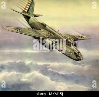 Douglas A-20 Havoc. American bomber plane in action during World War II ...