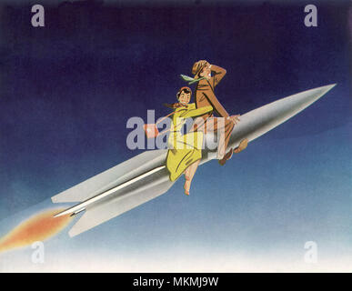 Man ride rocket Stock Photo - Alamy