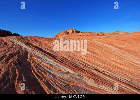 Striped Rocks on Crazy Hill in Pink Canyon, near Fire Wave at sunset ...