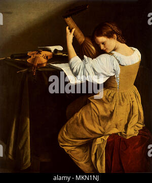 woman playing lute Stock Photo - Alamy