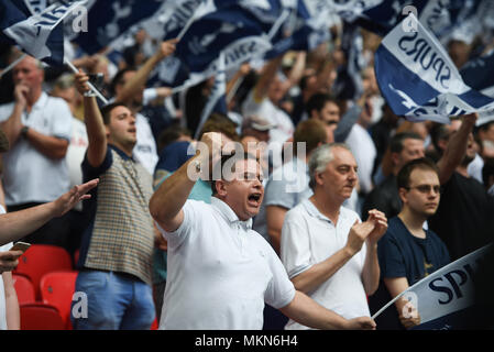 A Tottenham Hotspur supporter, fan, during the Tottenham Hotspur v ...