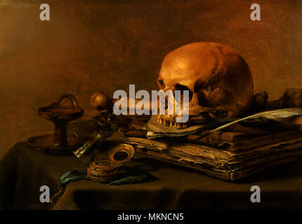 Vanitas still life with skull books and fruit 1630 Harmen steenwijck 1612 1666 Netherlands ...