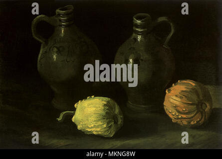 Still Life with a Two Jars and Two Pumpkins, Van Gogh, Vincent Willem ...