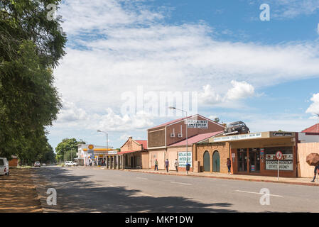 COLENSO, SOUTH AFRICA - MARCH 21, 2018: A street scene, with businesses ...