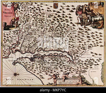 Captain John Smith's map of Virginia, 1624 Stock Photo - Alamy