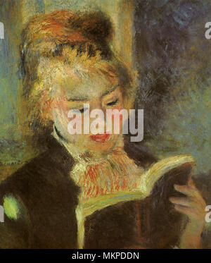 Pierre Auguste Renoir, Reading Girl, painting in oil on canvas, 1880 ...