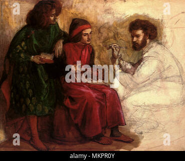 Dante Gabriel Rossetti - Giotto Painting the Portrait of Dante Stock ...