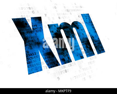 Programming concept: Xml on Digital Data Paper background Stock Photo ...
