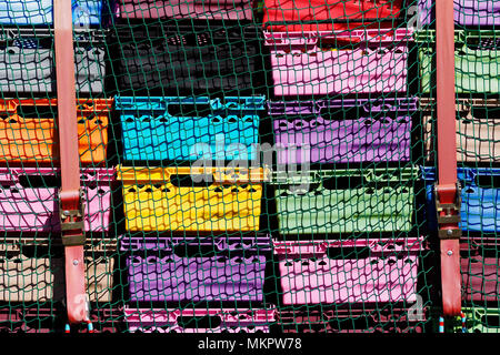 Colourful, patterned storage boxes Stock Photo - Alamy